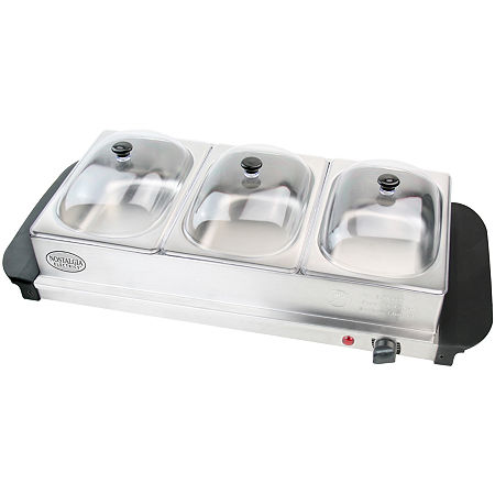 Nostalgia Electrics 3-station Mini Buffet Server + Warming Tray ...