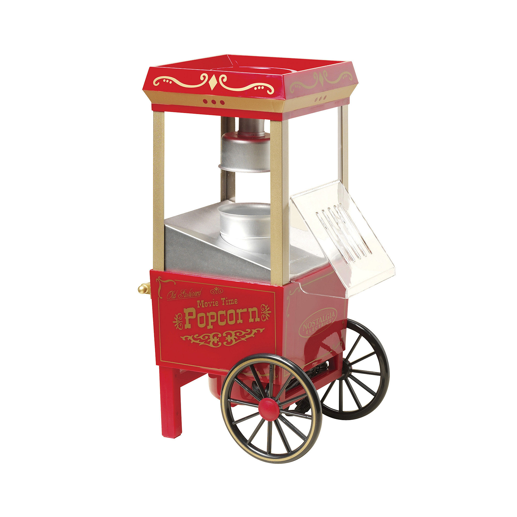 Nostalgia electrics ccp 509blk old fashioned movie time popcorn cart ...