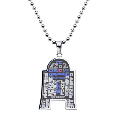 Star Wars® R2-D2 Mens Stainless Steel Pendant Necklace, Color: White ...