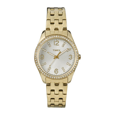Timex Womens Gold-tone Crystal-accent Bracelet Watch | Jumpzoom