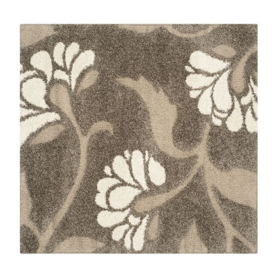 Safavieh Shag Collection Emmett Geometric Square Area Rug, Color: Smoke ...