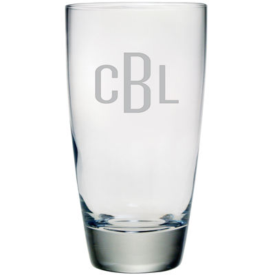 3 Letter Block Monogrammed Highball Glasses | Jetpedia