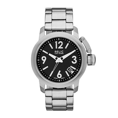 Relic Patterson Mens Silver-tone Bracelet Watch | Rhyboo