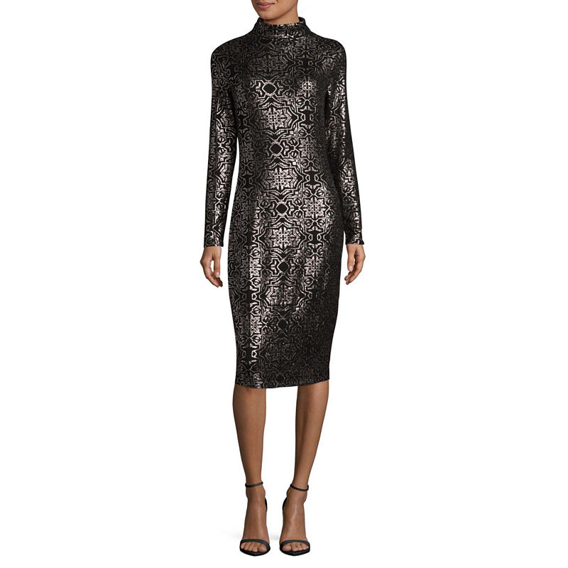 UPC 191198655308 - Project Runway Long Sleeve Hacci Foil Bodycon Dress ...