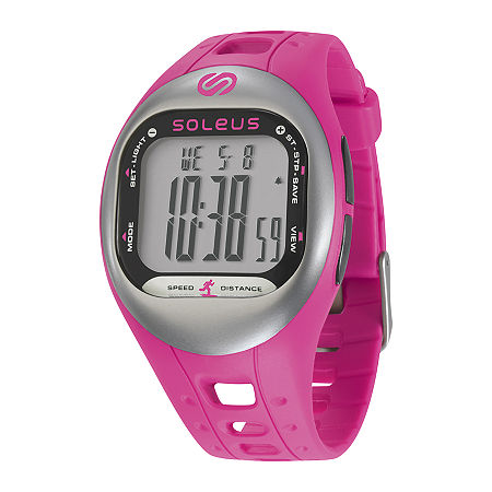 Soleus Tempo Womens Accelerometer Pink Silicone Strap Sport Watch | Kimbo