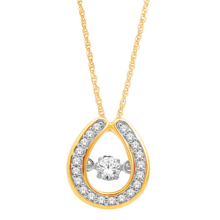 Love In Motion 1/5 Ct. T.w. Diamond 10k Yellow Gold Teardrop Pendant ...