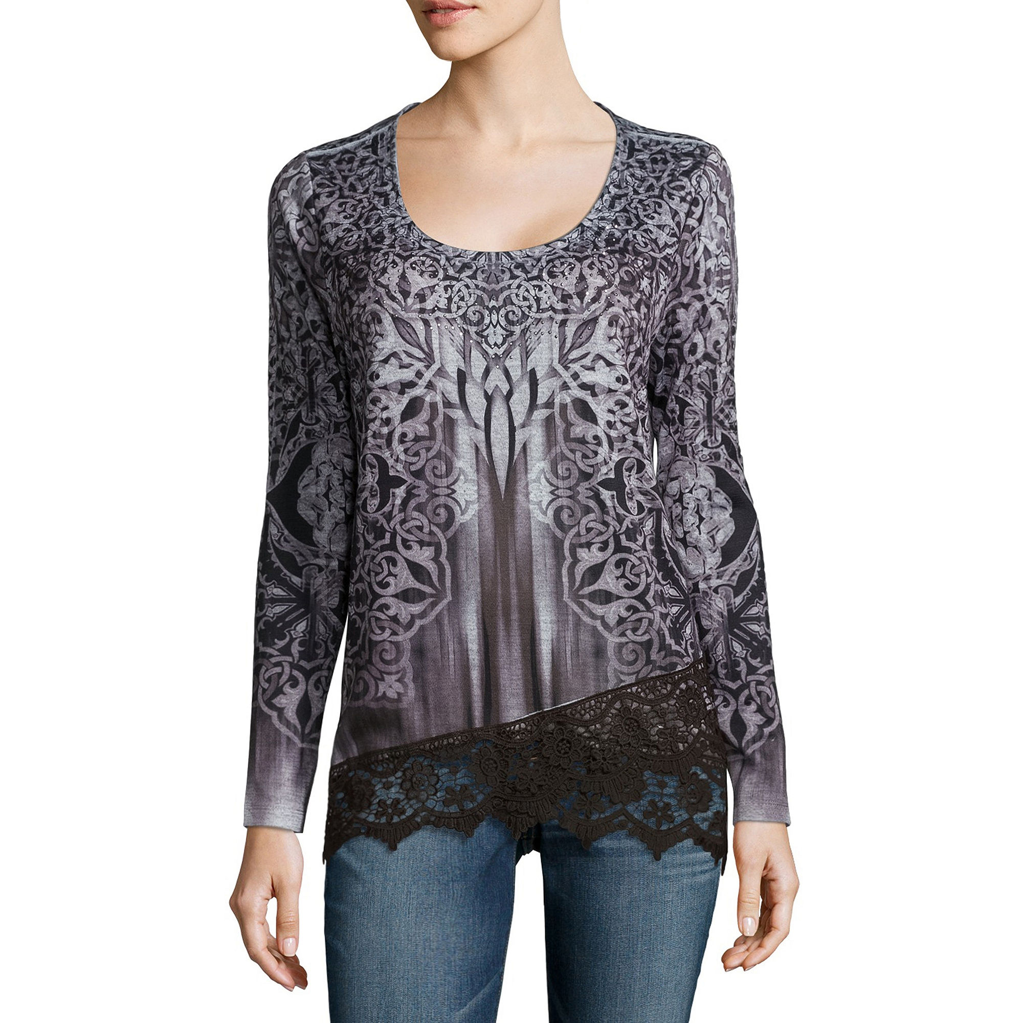 UPC 664480643326 - One World Apparel Long Sleeve Scoop Neck T-Shirt ...