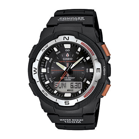 Casio Twin Sensor Mens Black Resin Strap Analog/digital Sport Watch ...