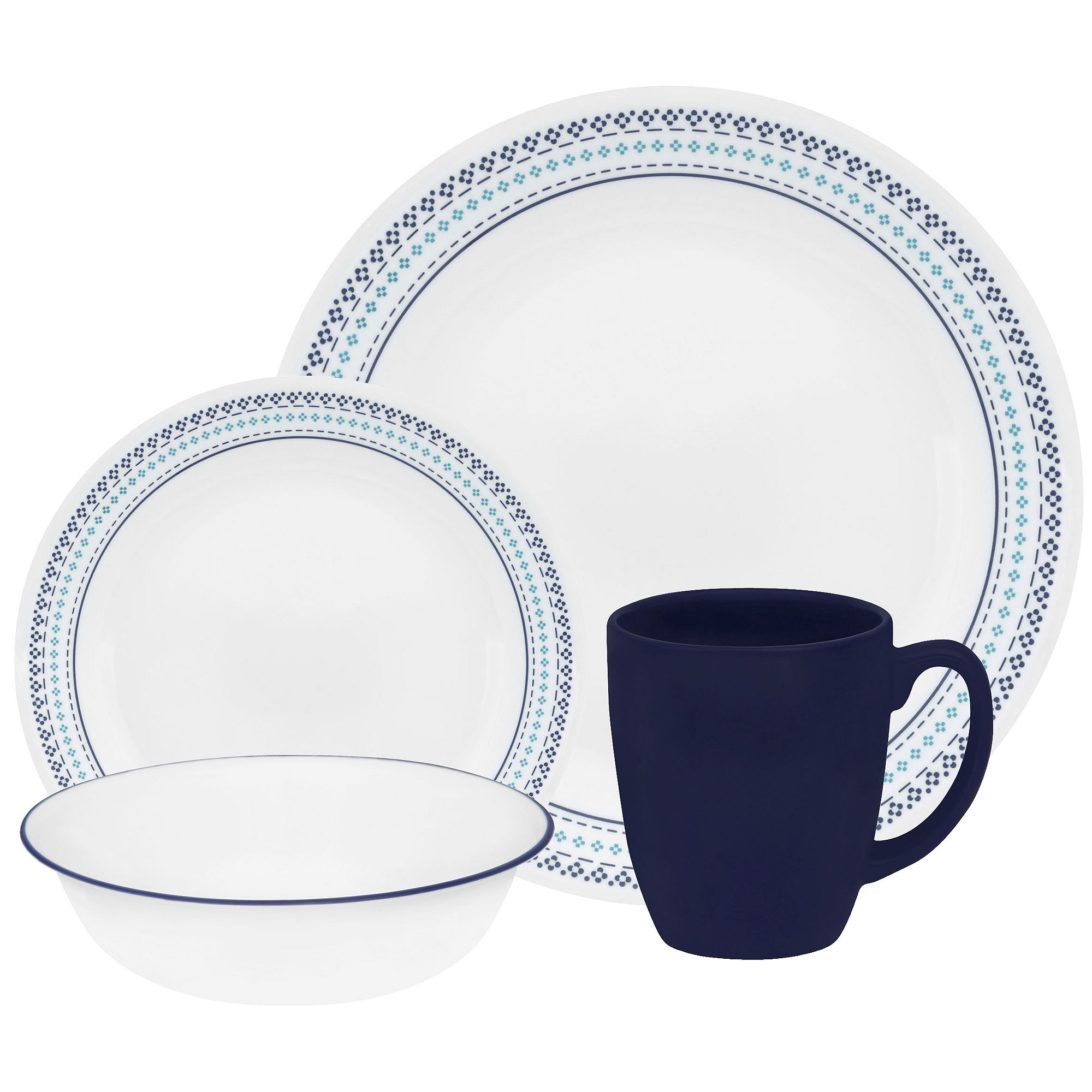 071160076419 UPC - Corelle Livingware Folk Stitch 16 Pc. Dinnerware Set ...