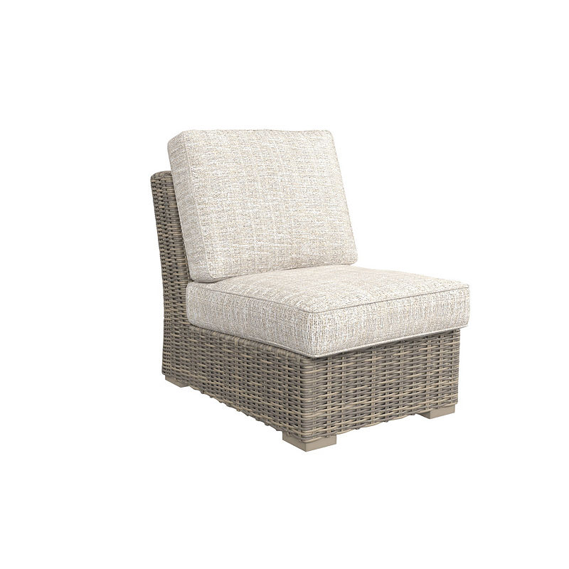 Signature Design by Ashley Beachcroft Outdoor Beige Armless Chair with ...