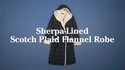 Scotch Plaid Flannel Robe, Sherpa-Lined | Sleepwear at L.L.Bean