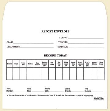 Report Envelope: Record Today (Package of 100) | Lifeway