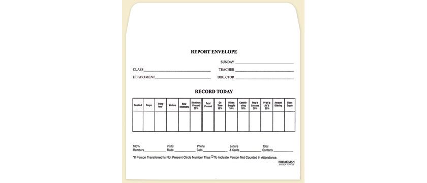 Report Envelope: Record Today (Package of 100) | Lifeway