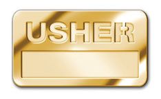Usher Name Badge - Brass | Lifeway