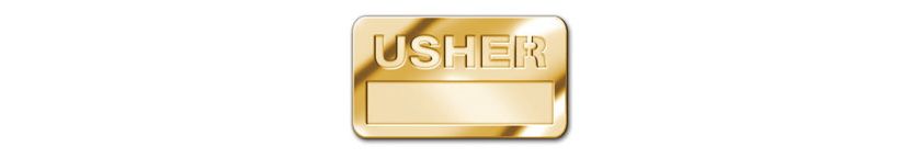 Usher Name Badge - Brass | Lifeway