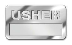 Usher Name Badge - Silver Finish | Lifeway