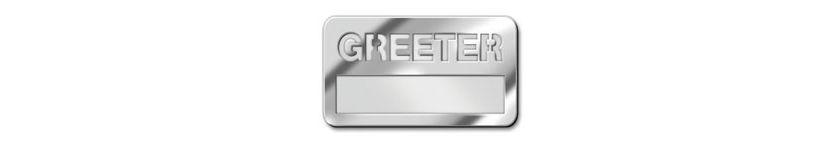 Greeter Badge with Cut-Out Lettering - Silver Finish | Lifeway