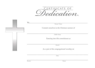 Certificate of Dedication - Foil Stamped Flat (Package of 6) | Lifeway
