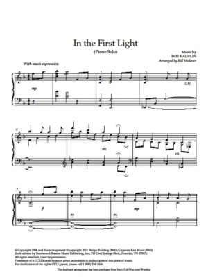 In the First Light - Downloadable Keyboard Arrangement - Lifeway