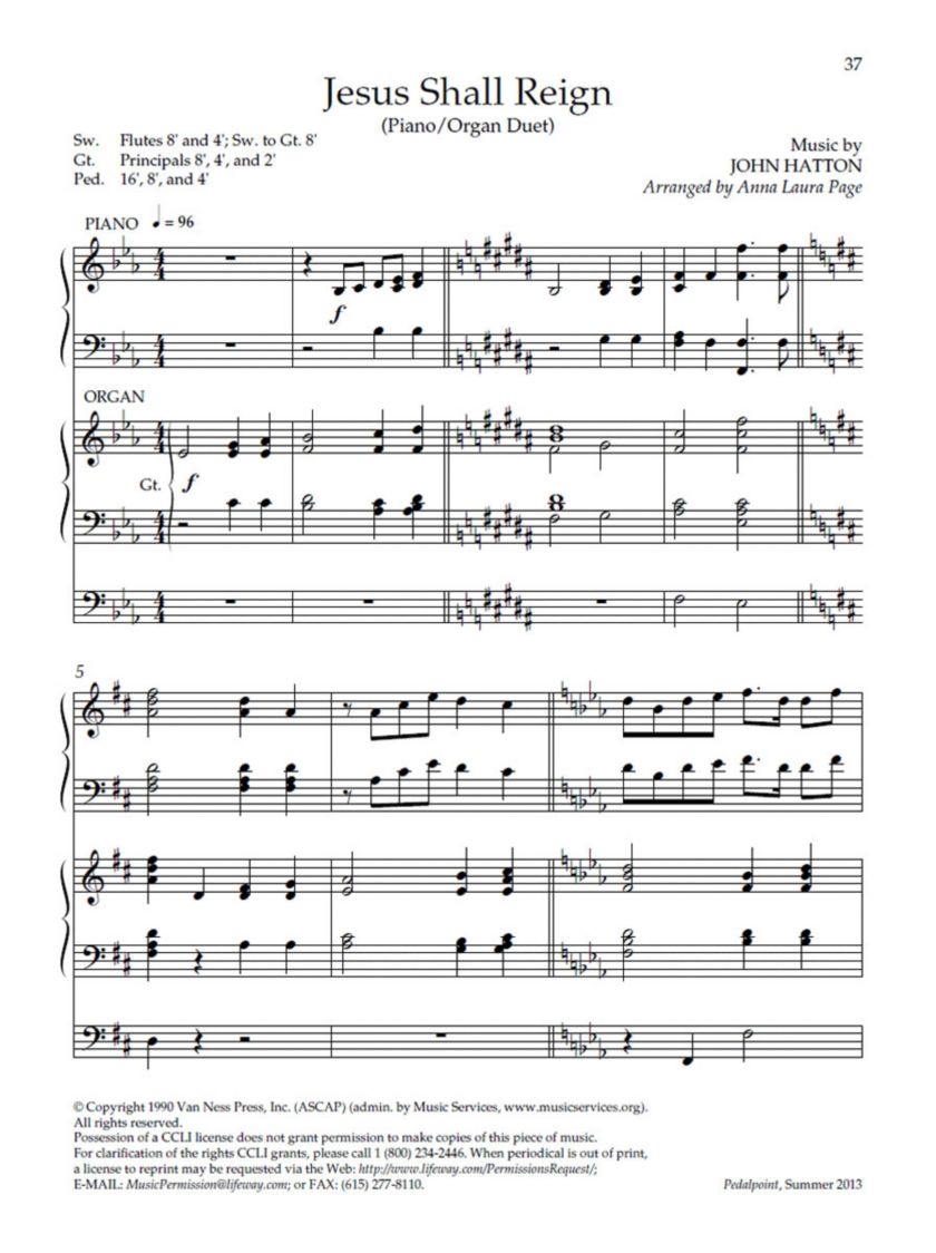 Jesus Shall Reign - Downloadable Keyboard Arrangment | Lifeway