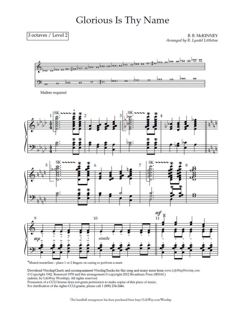 Glorious Is Thy Name - Downloadable Handbell Arrangement | Lifeway