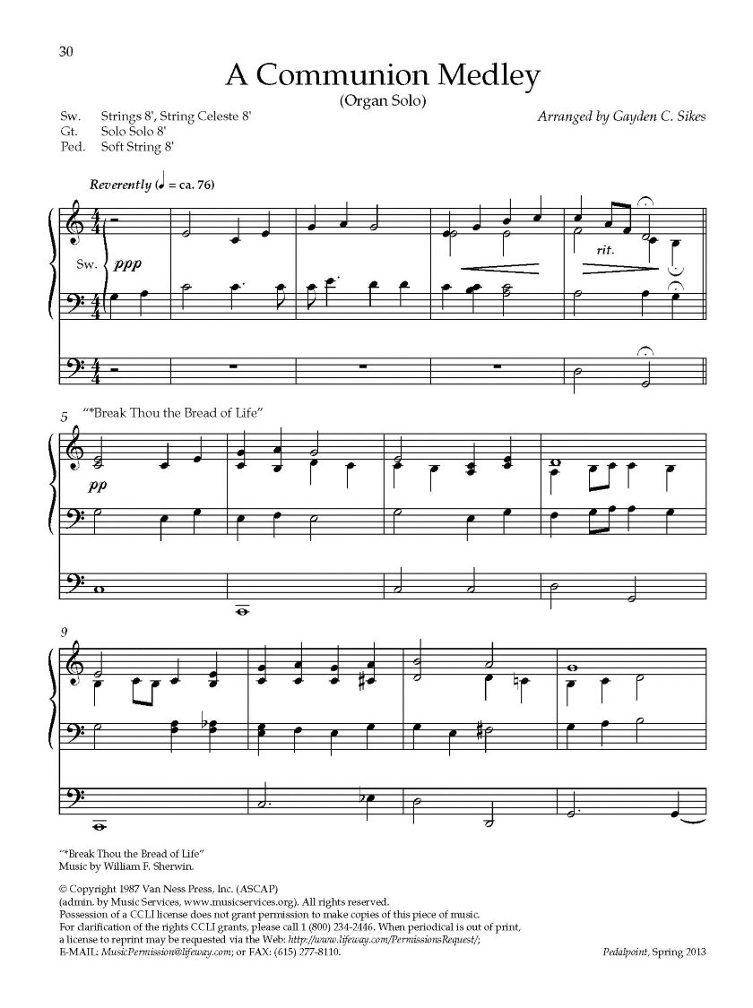 A Communion Medley - Downloadable Keyboard Arrangement | Lifeway
