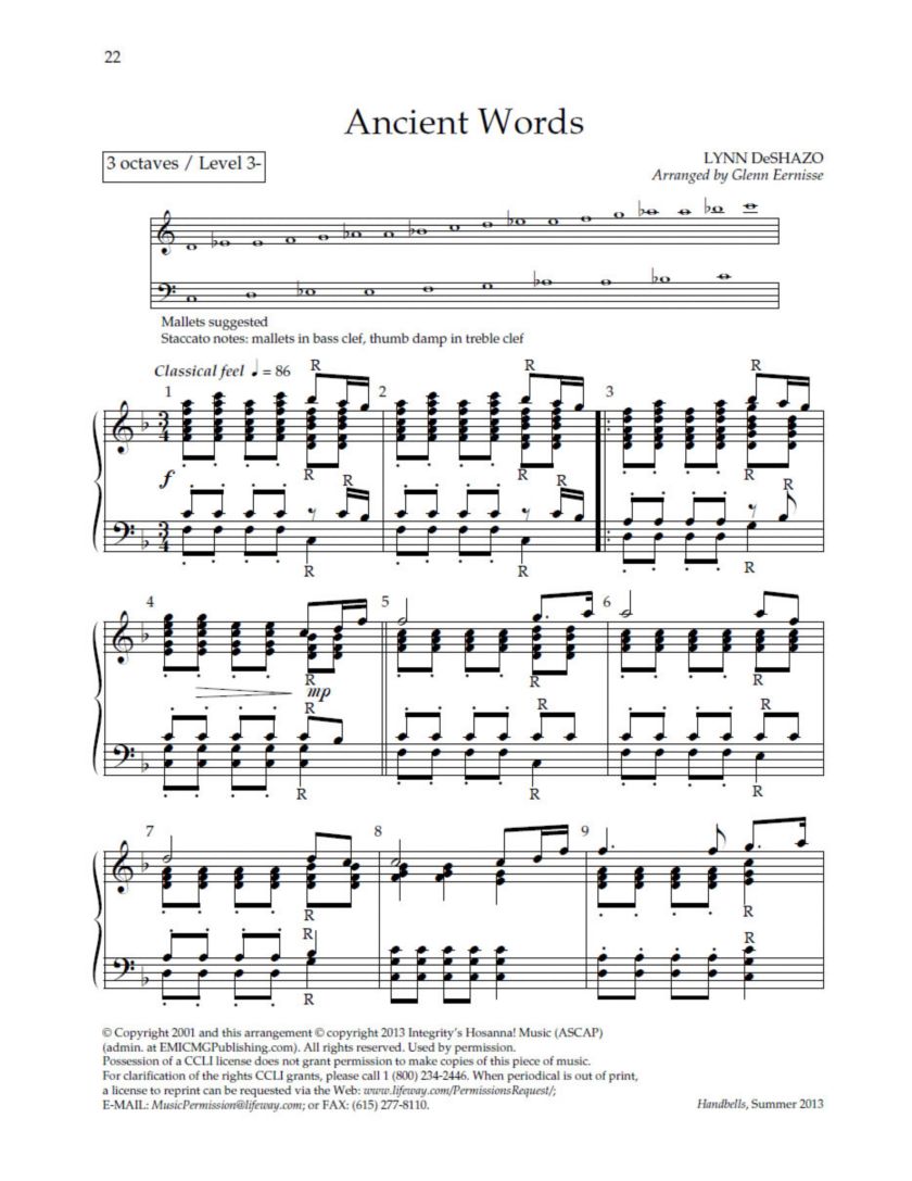 Ancient Words - Downloadable Handbell Arrangement | Lifeway