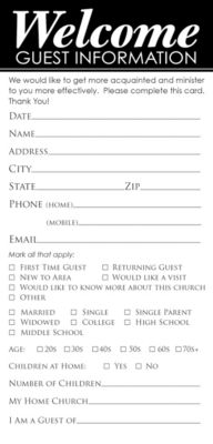 Guest Information Card - Welcome (Package of 50) | Lifeway