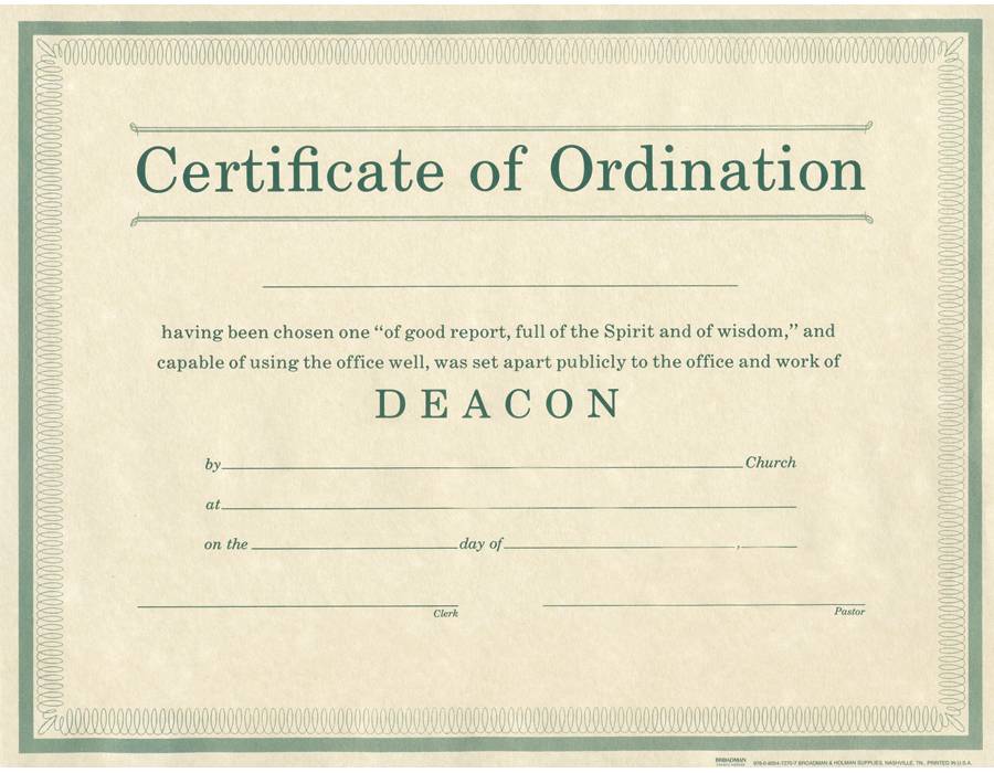 Ordination Certificate Templates