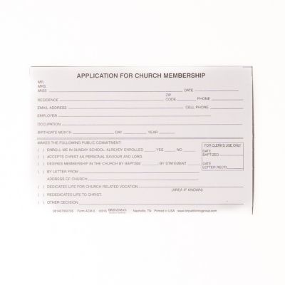 Application for Church Membership | Lifeway