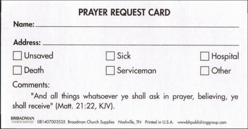 Prayer Request Card (Package of 100) | Lifeway