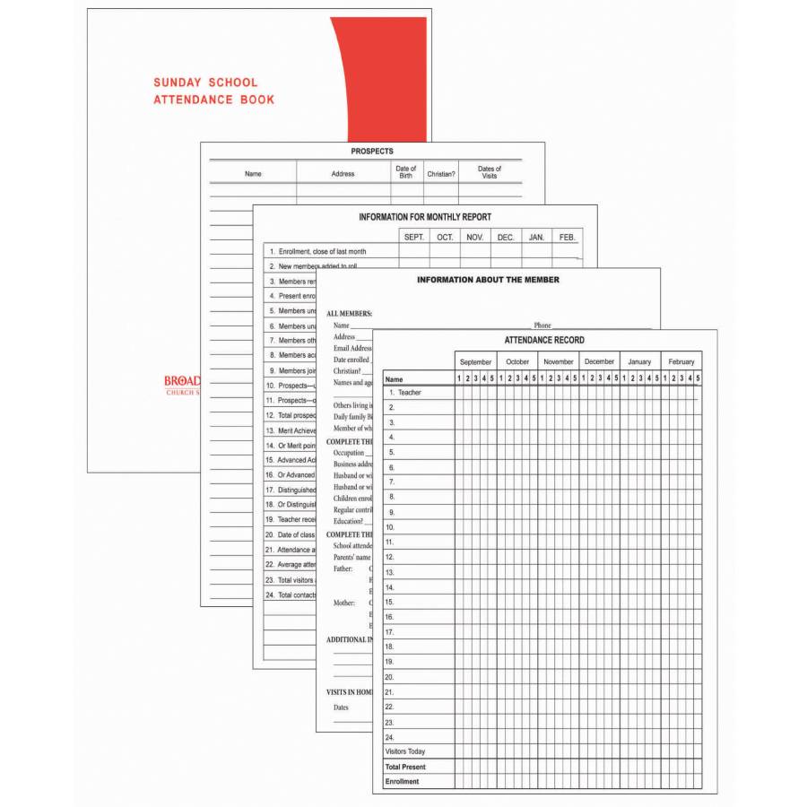 Sunday School Attendance Chart Template