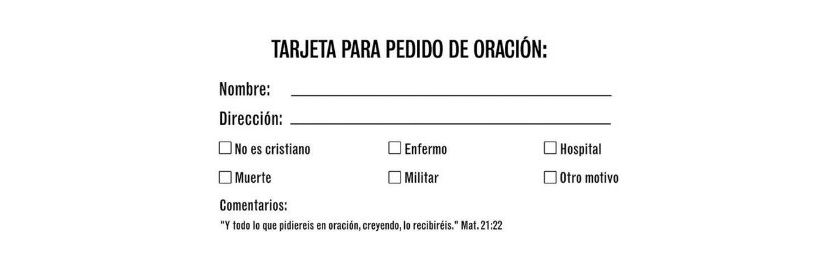 Tarjeta pedido de oracion (Prayer Request Card) (Package of 100) | Lifeway