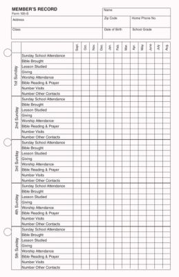 Member's Record Card (Package of 100) | Lifeway