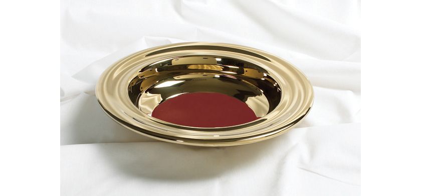 RemembranceWare Offering Plate with Red Felt - Brass | Lifeway