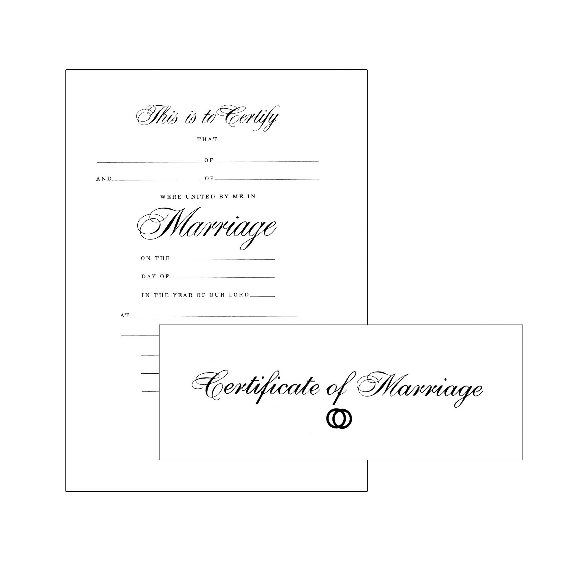 Blank Marriage Certificate