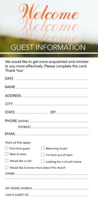 Guest Information Card: Welcome - Summer (Package of 50) | Lifeway