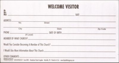 Guest Card - Information for the Pastor | Lifeway