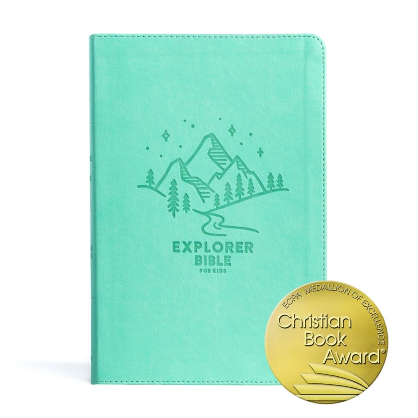 CSB Explorer Bible for Kids, Light Teal Mountains LeatherTouch | Lifeway