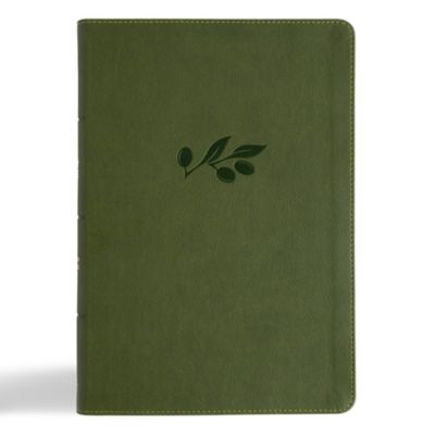 CSB Giant Print Single-Column Bible, Olive LeatherTouch | Lifeway
