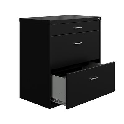 Space Solutions 30 W Metal 3 Drawer Home Office File Cabinet White