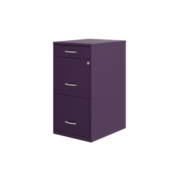 Space Solutions 18in Deep 3 Drawer Metal Organizer File Cabinet Teal Turquoise