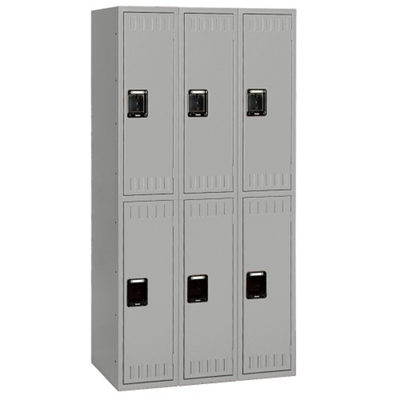 Set of Three Double Tier Steel Lockers by Tennsco | NBF.com