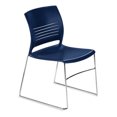 Armless Sled Base Polypropylene Stack Chair by KI Furniture | NBF.com