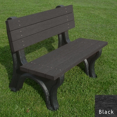 Deluxe Recycled Plastic Bench with Back 4' by Polly Products | NBF.com