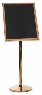 Broadcasters Brass Standing Sign Holder - 20"W x 24"D by Aarco | NBF.com