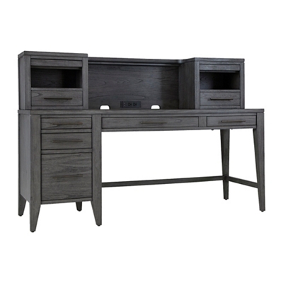 Argenta Single Pedestal Writing Desk w/ Hutch by Emery Park | NBF.com