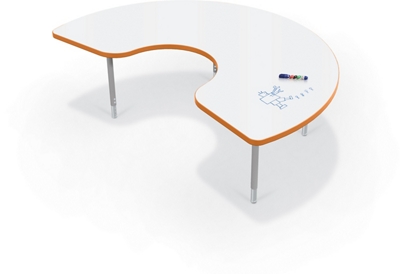CogNitiv Kidney Height Adjustable Activity Table with Whiteboard Top by ...