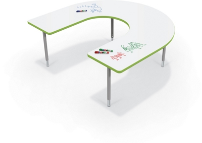 CogNitiv Horseshoe Height Adjustable Activity Table with Whiteboard Top ...