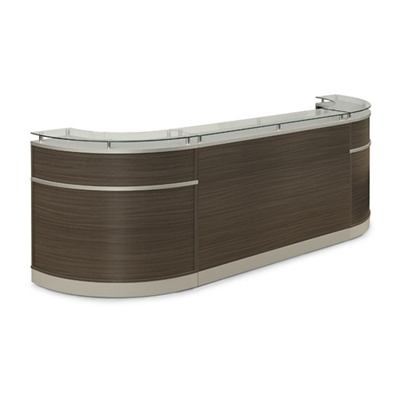 Esquire Glass Top Arc Shaped Reception Desk - 126"W x 32"D by NBF ...